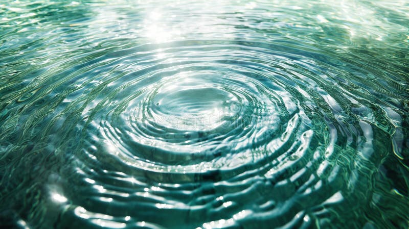 Water Ripple Effect in Clear Pond, Sunlight Reflection, Tranquil ...