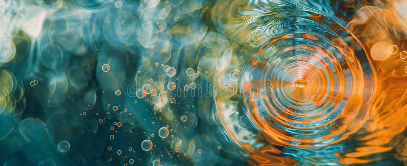 Water Ripple with Golden Light Reflections Stock Illustration ...