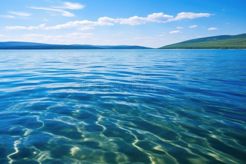 Water Ripple Patterns on a Scenic Deep Blue Lake Stock Image - Image of ...