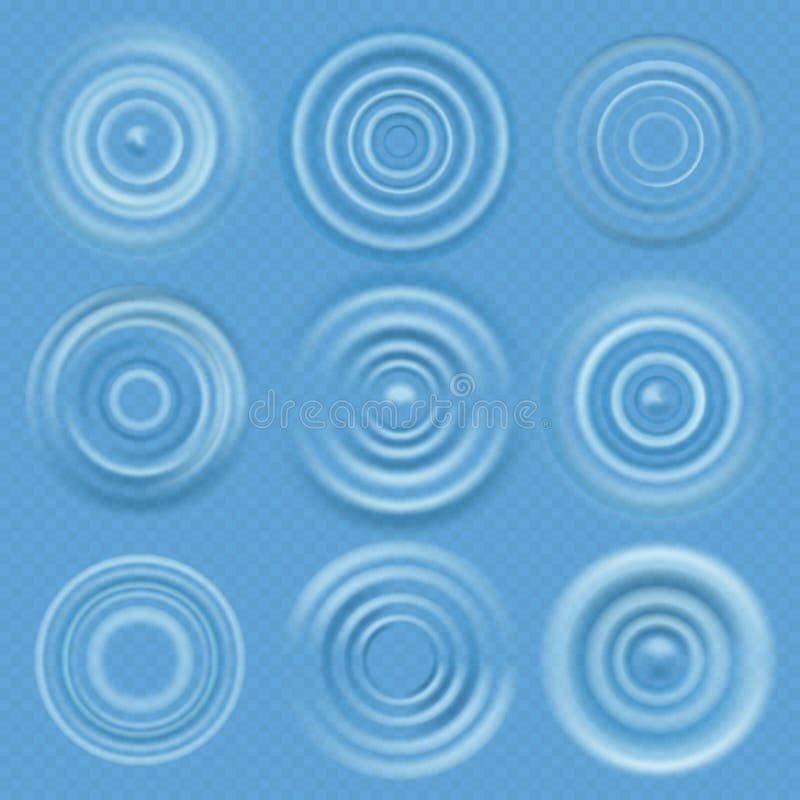 Water Ripple. Realistic Caustic Drop or Sound Wave Splash Effects ...