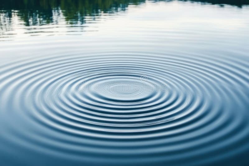 Water Ripple Texture in a Calm Lake, Detailed Concentric Waves with ...