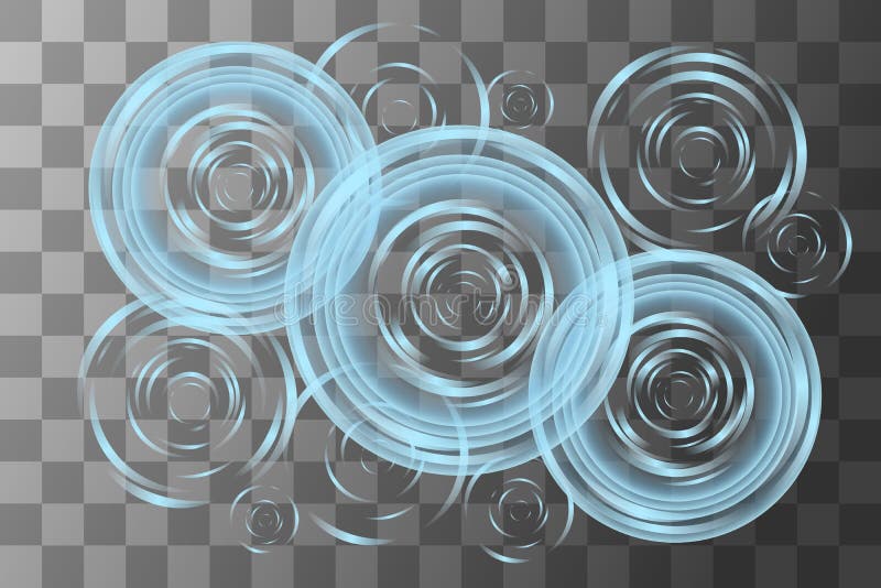 Water Ripple on Transparent Background Blue Color Top View Circle Water ...