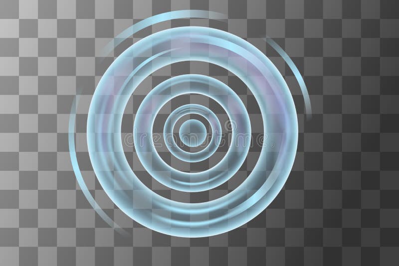 Water Ripple on Transparent Background Blue Color Top View Circle Water ...