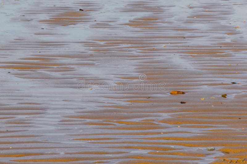 Water on Rippled Sand on a Beach Stock Image - Image of natural, color ...
