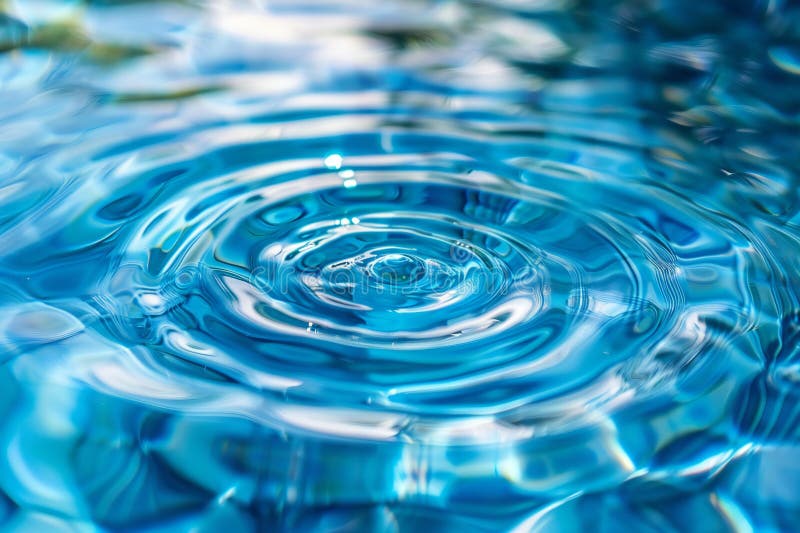 Water Ripples on Blue Background, Top View. Abstract Texture of Clear ...