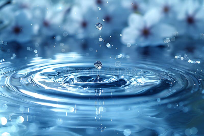 Water Ripples, Circular Wave Patterns on the Water Surface, Light Blue ...