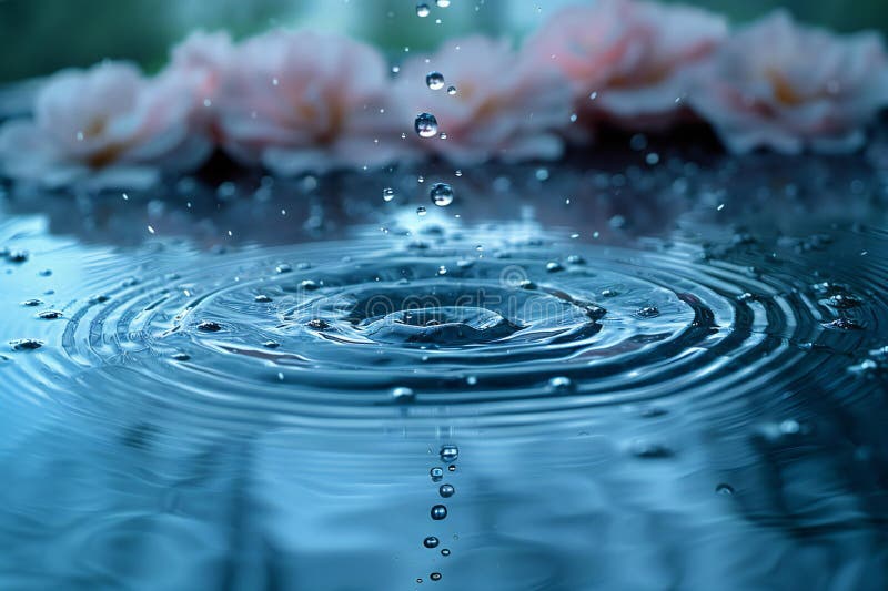 Water Ripples, Circular Wave Patterns on the Water Surface, Light Blue ...