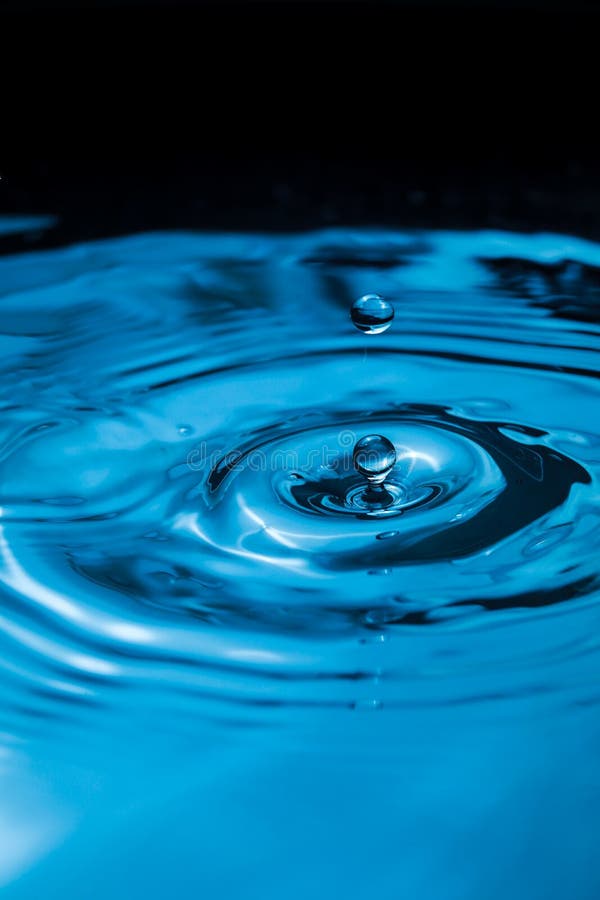 Water Ripples on Dark Background Stock Image - Image of petal, azure ...