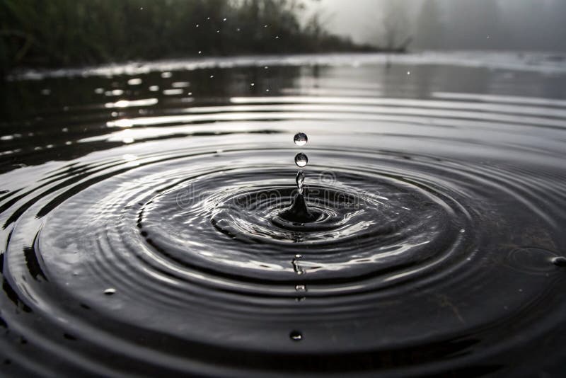 Water Ripples from a Drop of Water in the Dark Stock Photo - Image of ...