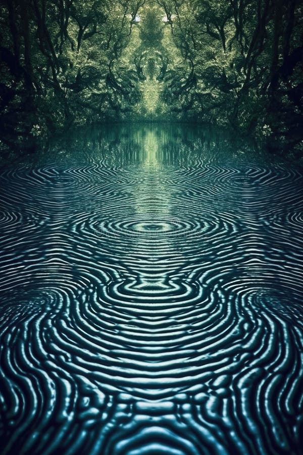 Water Ripples Forming a Mesmerizing, Symmetrical Pattern Stock Photo ...