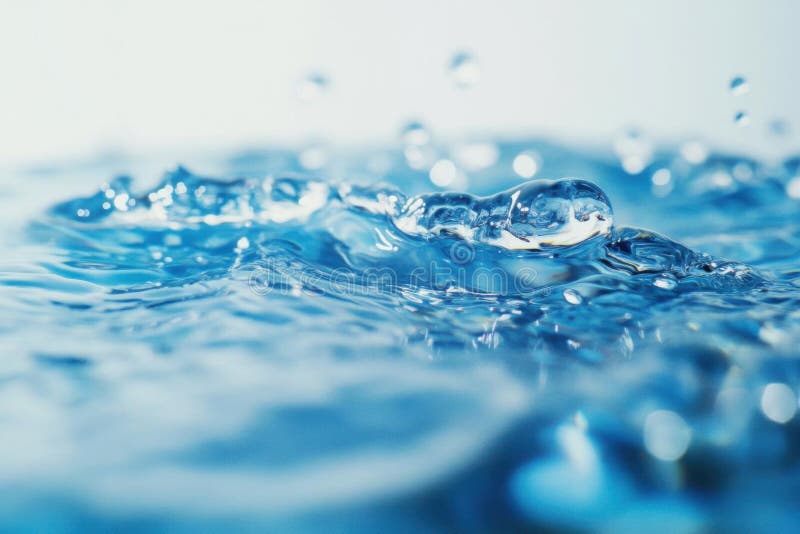 Water Ripples with Splash, and Blue Background Stock Illustration ...