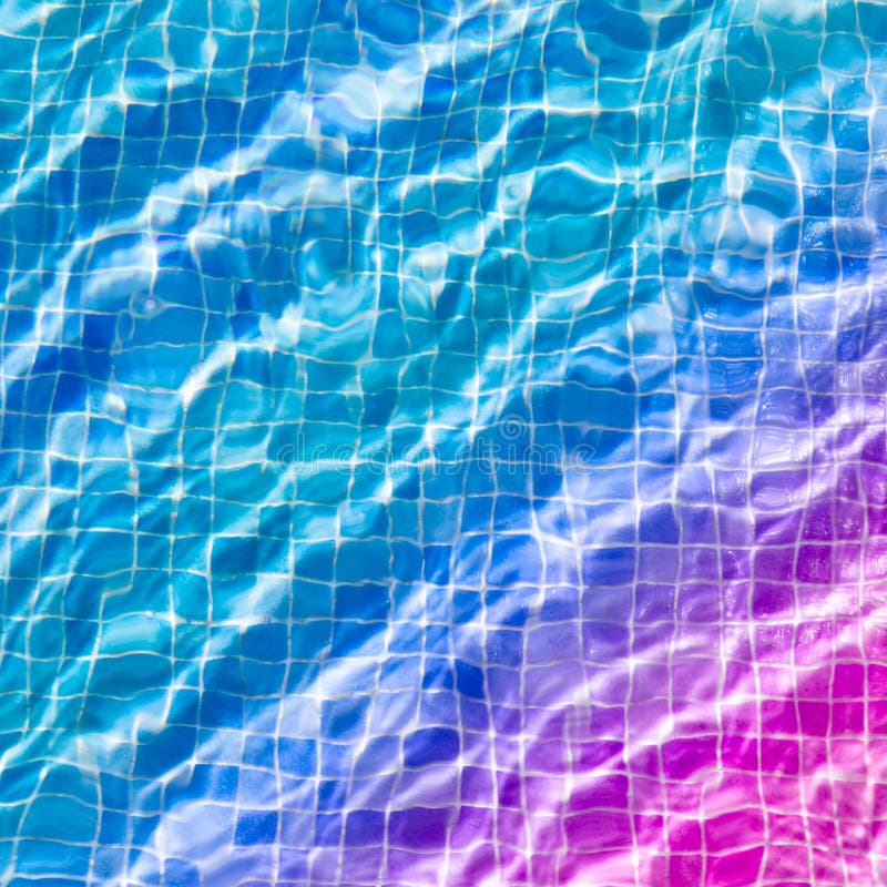 Water Ripples in Swimming Pool, Blue and Purple Background Stock Image ...