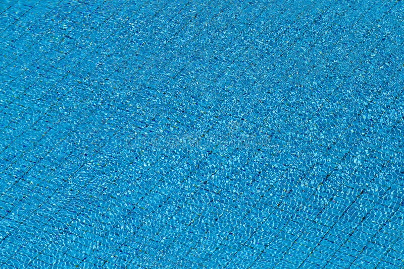 Water Ripples Texture on Blue Tiled Swimming Pool Background. Top View ...