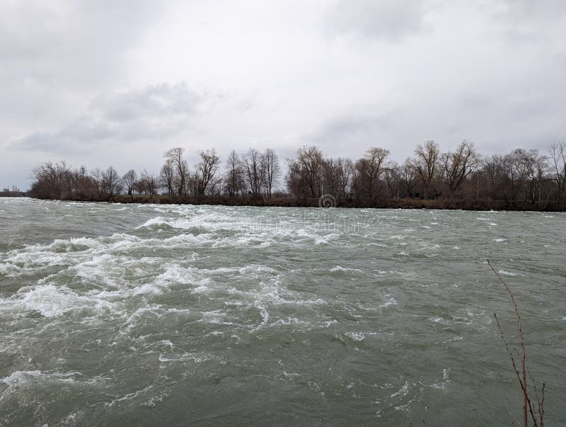 Water River Rapids Fall Winter Stock Photo - Image of waterway, winter ...