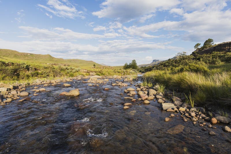 Water in the River Run Over Rocks Stock Image - Image of peaks, grass ...