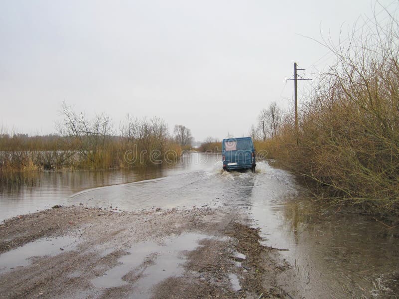 Water on Road in Flood Time Stock Image - Image of view, background ...