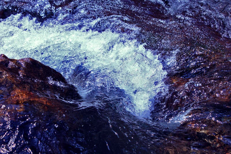 Water Rock Splash River Stream Drops Foam Background Stock Photo ...