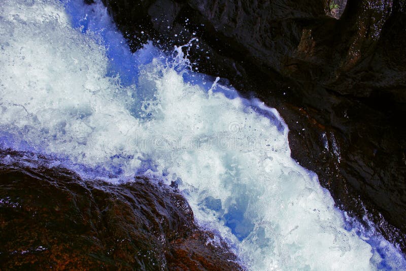 Water Rock Splash River Stream Drops Foam Background Stock Photo ...
