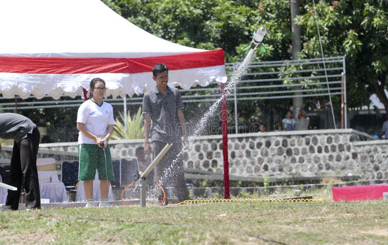 Water rocket editorial photography. Image of java, following - 76840737