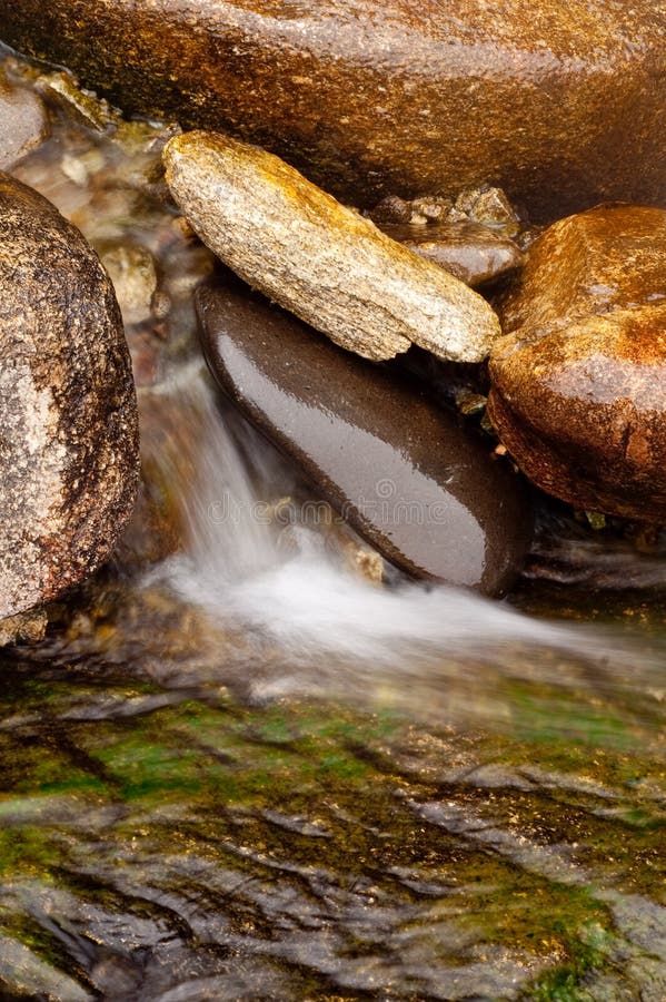 Water Flows Over Rocks Riverbed Stock Image - Image of stones, rocks ...
