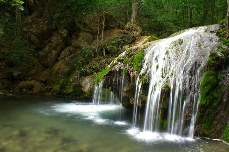 Mountain River Waterfall, Rocks and Clean Water Stock Image - Image of ...