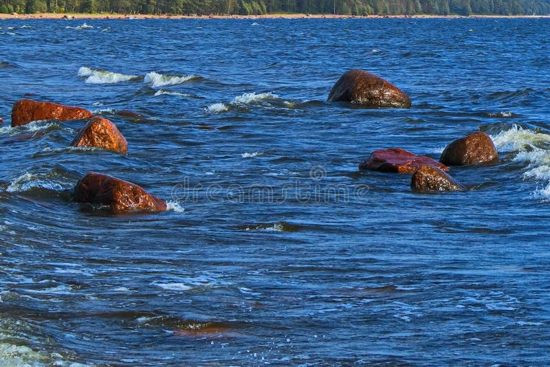 Water and Rocks. Rocks and Waves. Hard and Soft. Stock Image - Image of ...