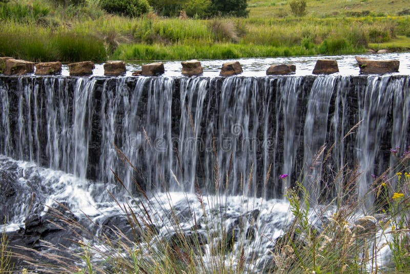 Water run over a weir stock image. Image of weir, resource - 268242535