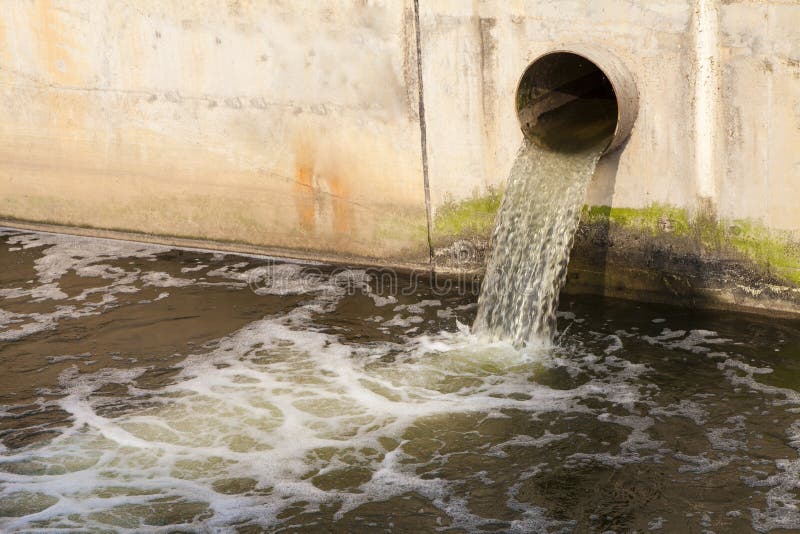 Polluted Water Overflow from Sewage Stock Photo - Image of sewage ...