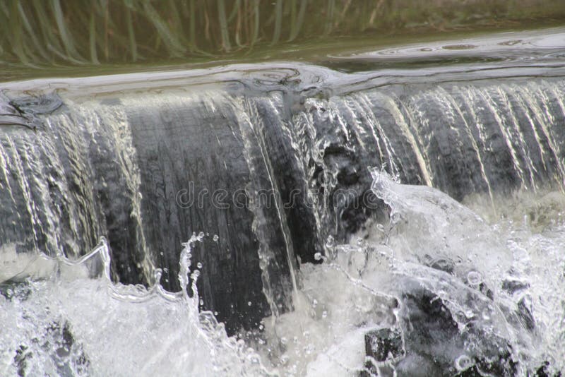 Water Cascading Over the Edge Stock Image - Image of edge, splashes ...