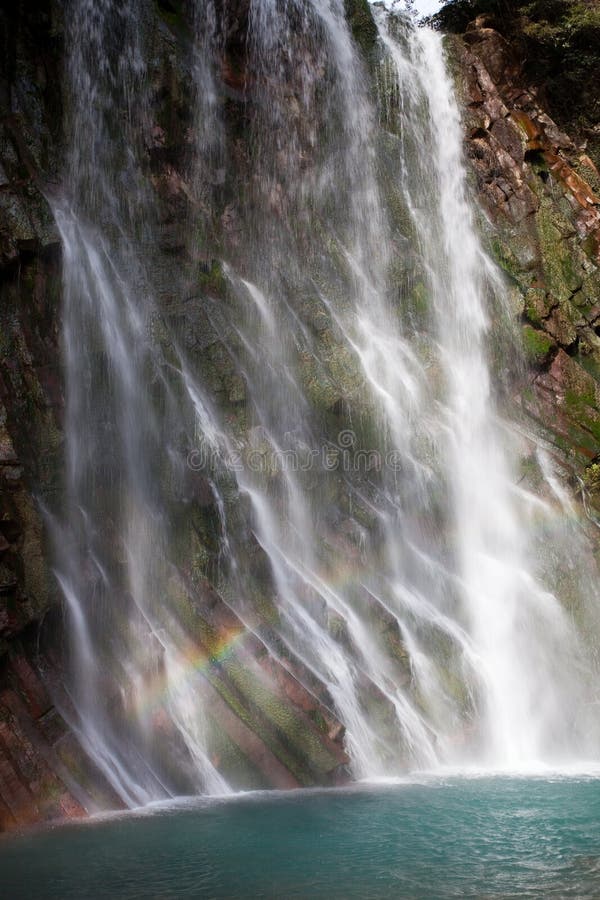 Water Running Down A Waterfall Stock Image - Image of kirishima ...