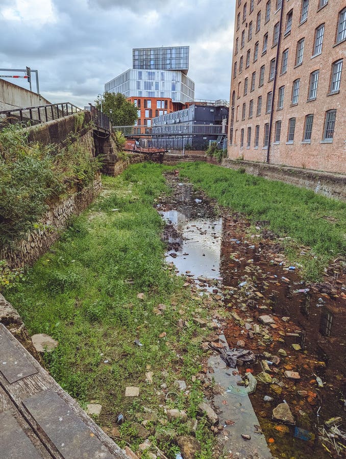 Water Running Extremely Low in the Rochdale Canal Stock Photo - Image ...