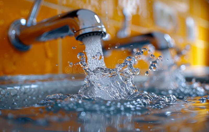 Water Running from Faucet. a Photo of Water Dripping from the Faucet ...