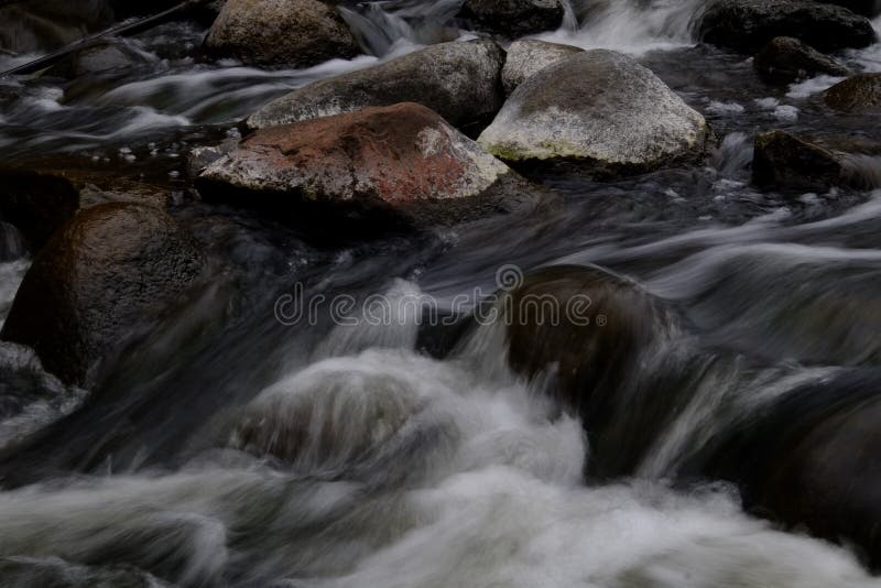 Water Rushing Down the River Stock Image - Image of moss, creek: 61417793
