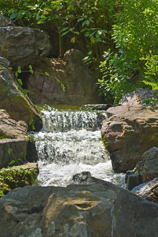 Water Rushing Downstream from Waterfall Stock Image - Image of river ...