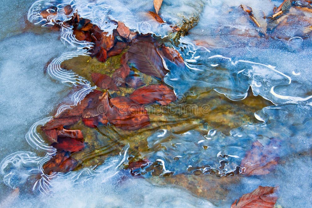 Water rushing in a ice stock image. Image of macro, rush - 22312829