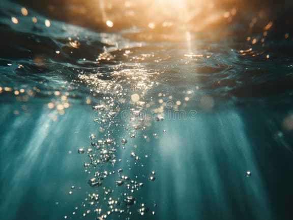 Water S Surface with Sunlight and Bubbles Stock Image - Image of reflection, mirrorlike: 380280177
