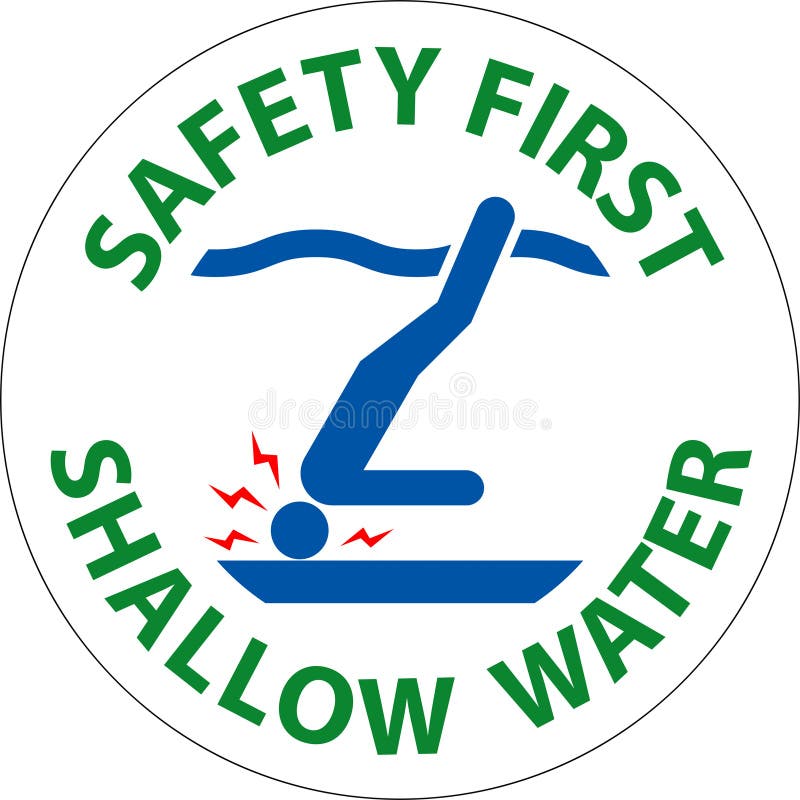 Water Safety First Sign - Shallow Water Stock Vector - Illustration of ...