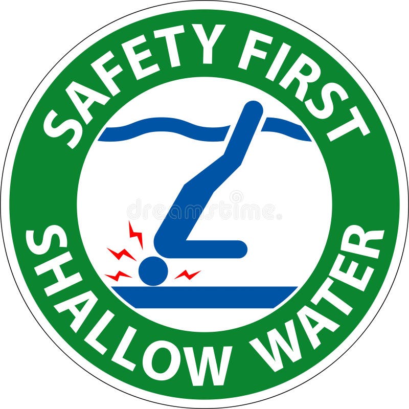 Water Safety First Sign - Shallow Water Stock Vector - Illustration of ...
