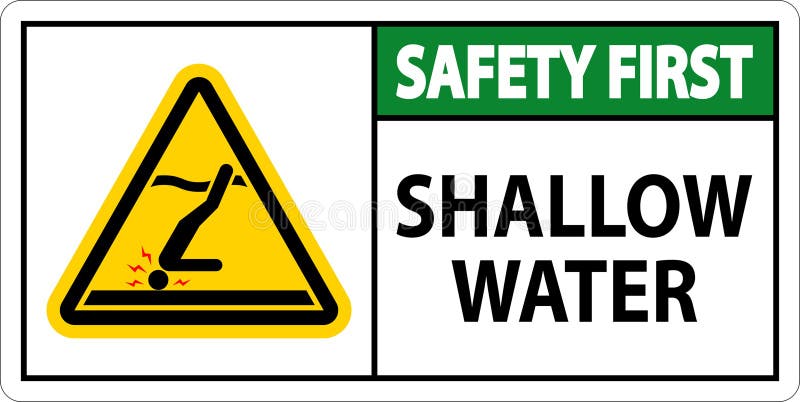 Water Safety First Sign - Shallow Water Stock Vector - Illustration of ...