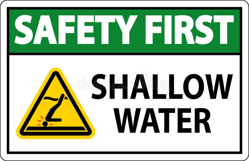 Water Safety First Sign - Shallow Water Stock Vector - Illustration of ...