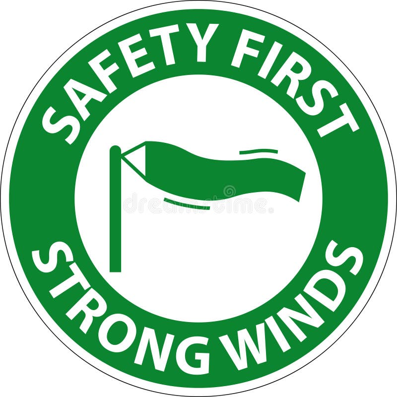 Water Safety First Sign - Strong Winds Stock Vector - Illustration of ...