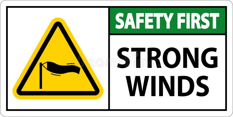 Water Safety First Sign - Strong Winds Stock Vector - Illustration of ...