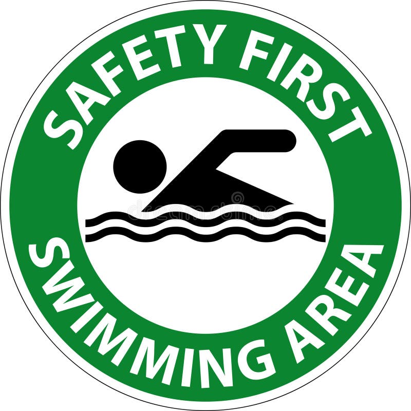 Water Safety First Sign - Swimming Area Stock Vector - Illustration of ...