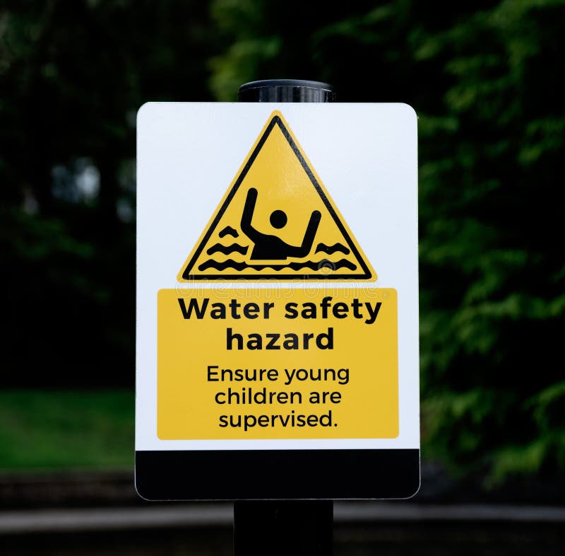 Water Safety Hazard sign stock photo. Image of swimming - 247030562