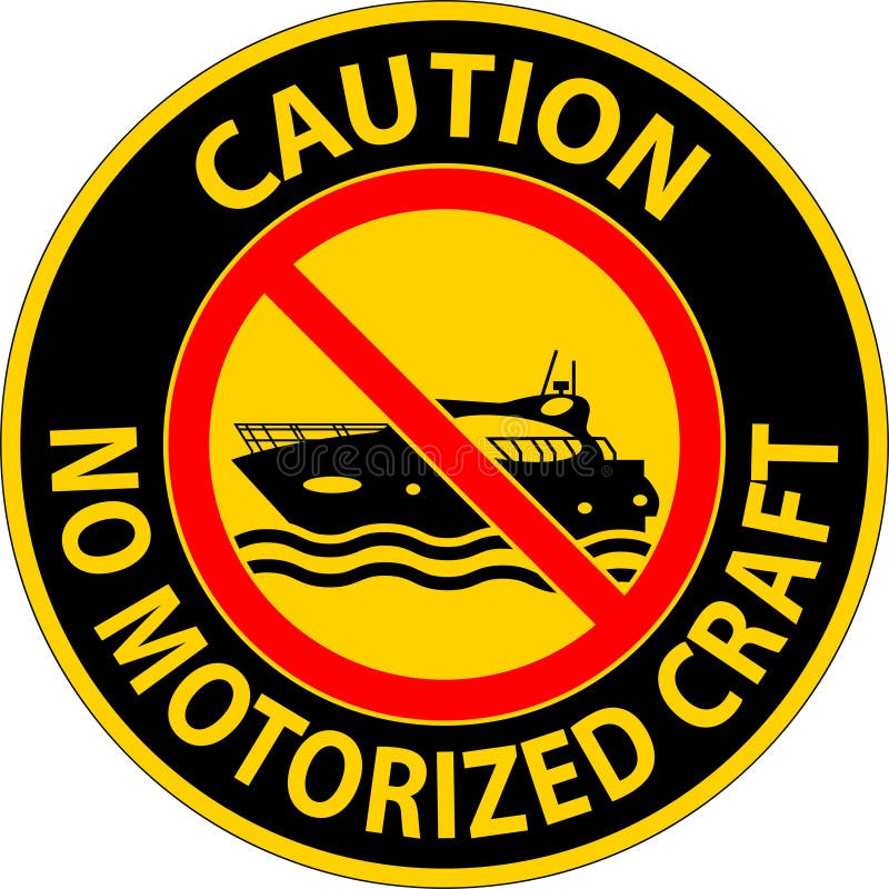 Water Safety Sign Attention, No Motorized Craft Stock Vector ...