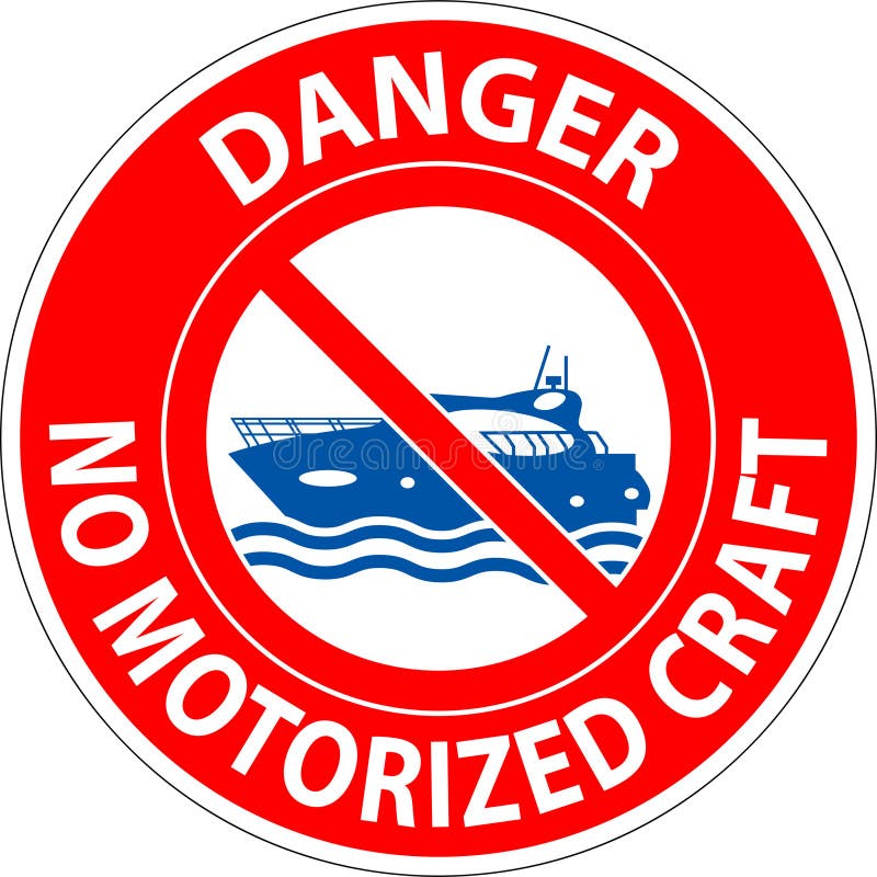 Water Safety Sign Attention, No Motorized Craft Stock Vector ...