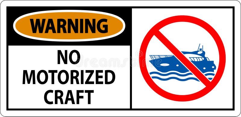 No Motorized Craft Prohibited Sign, No Power Boating Forbidden Modern ...