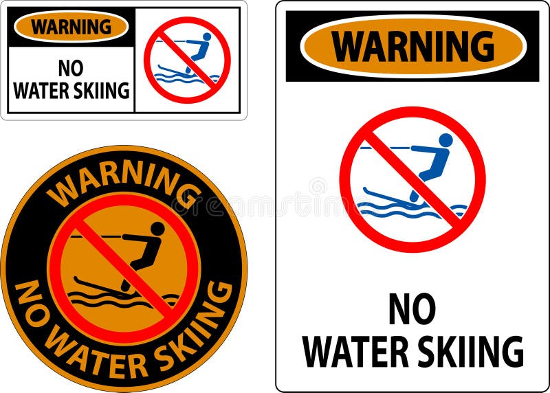 Water Safety Sign Attention, No Pushing into Water Stock Vector ...