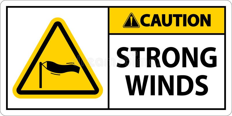 Water Safety Sign Caution - Strong Winds Stock Vector - Illustration of ...
