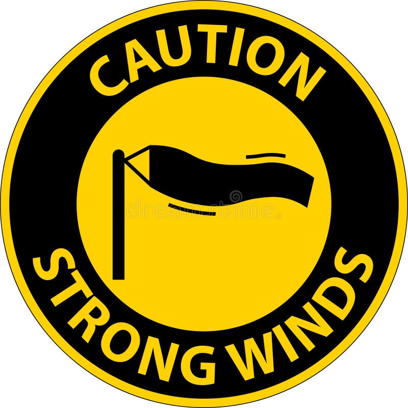 Water Safety Sign Caution - Strong Winds Stock Vector - Illustration of ...